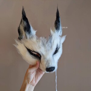 Handmade White Fox Mask Unisex Fox Mask - Etsy