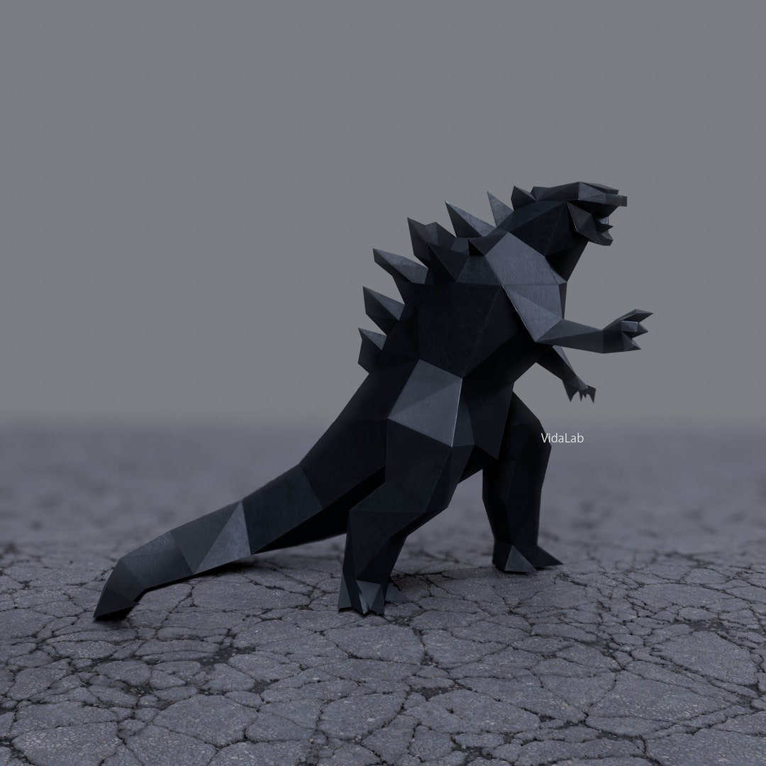 Godzilla, Godzilla Lowpoly, Paper Trophy Godzilla, Dinosaur, Dragon ...
