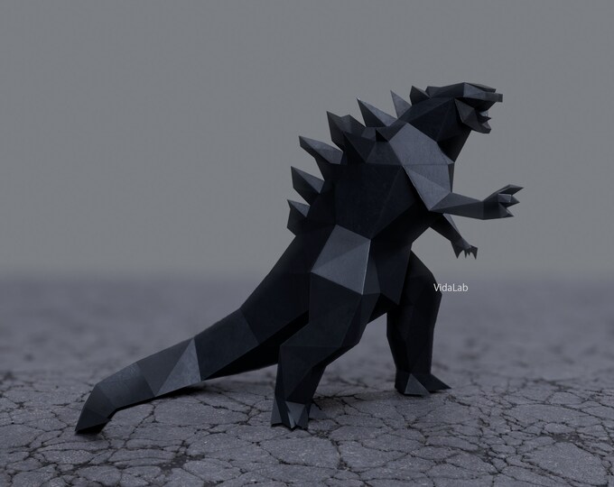 Godzilla Paper Craft, Digital Template, Origami, PDF Download DIY, Low ...