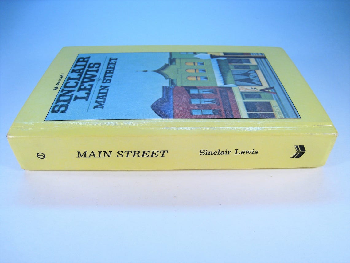 MAIN STREET Sinclair Lewis Rare 1980 X-library Yellow-boards - Etsy