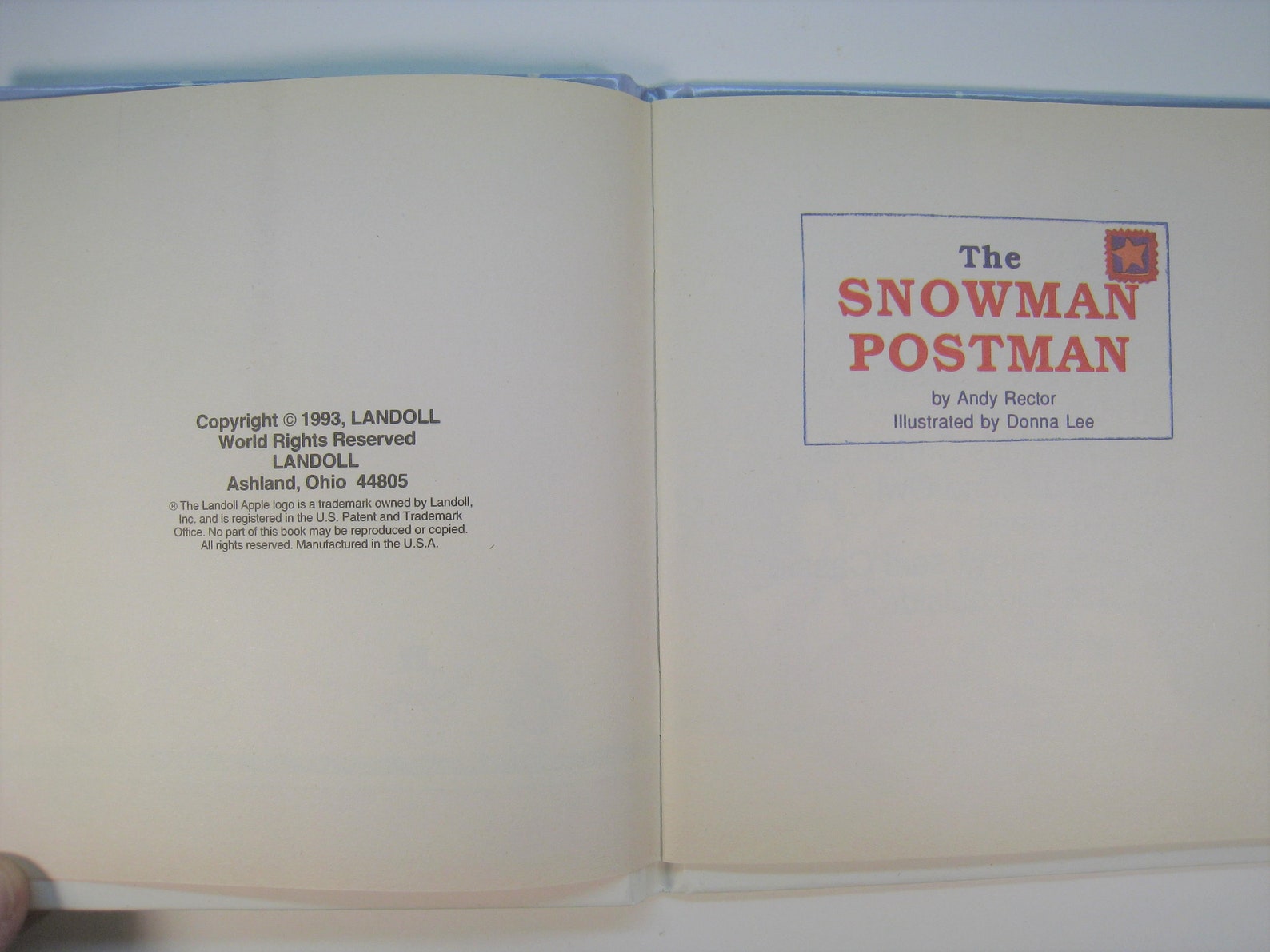 The SNOWMAN POSTMAN by Andy Rector COLLECTIBLE 1993 1st Edition, Very ...