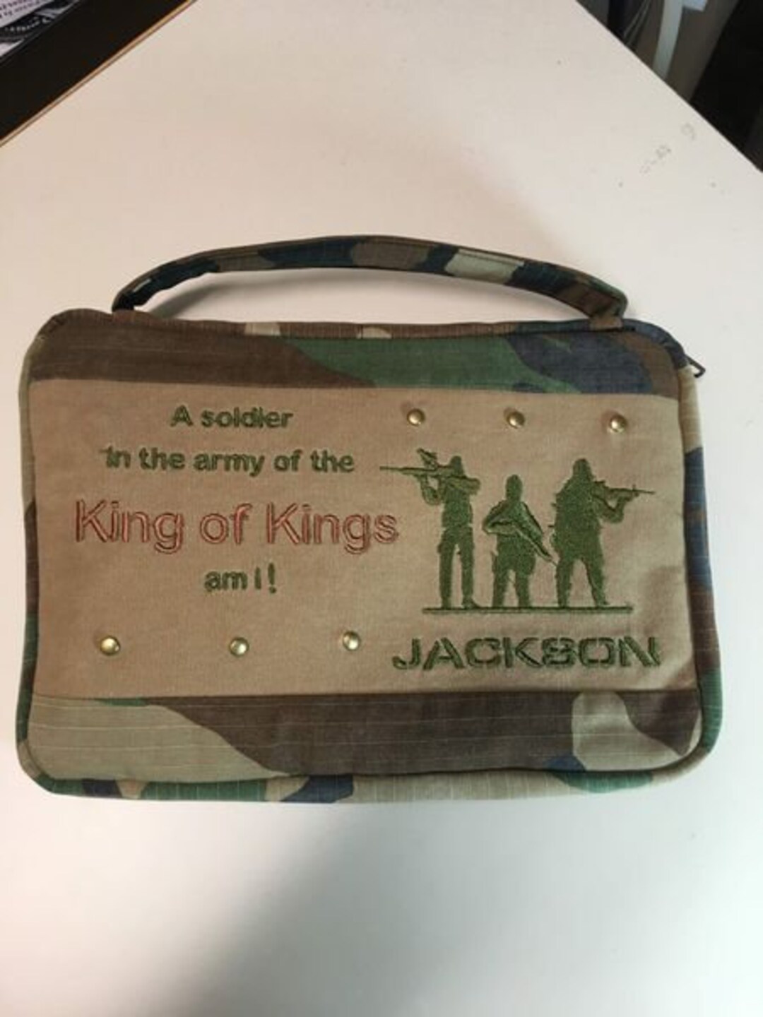 Repurposed Camo Bible Cases With Machine Embroidery Are Sure to Please ...