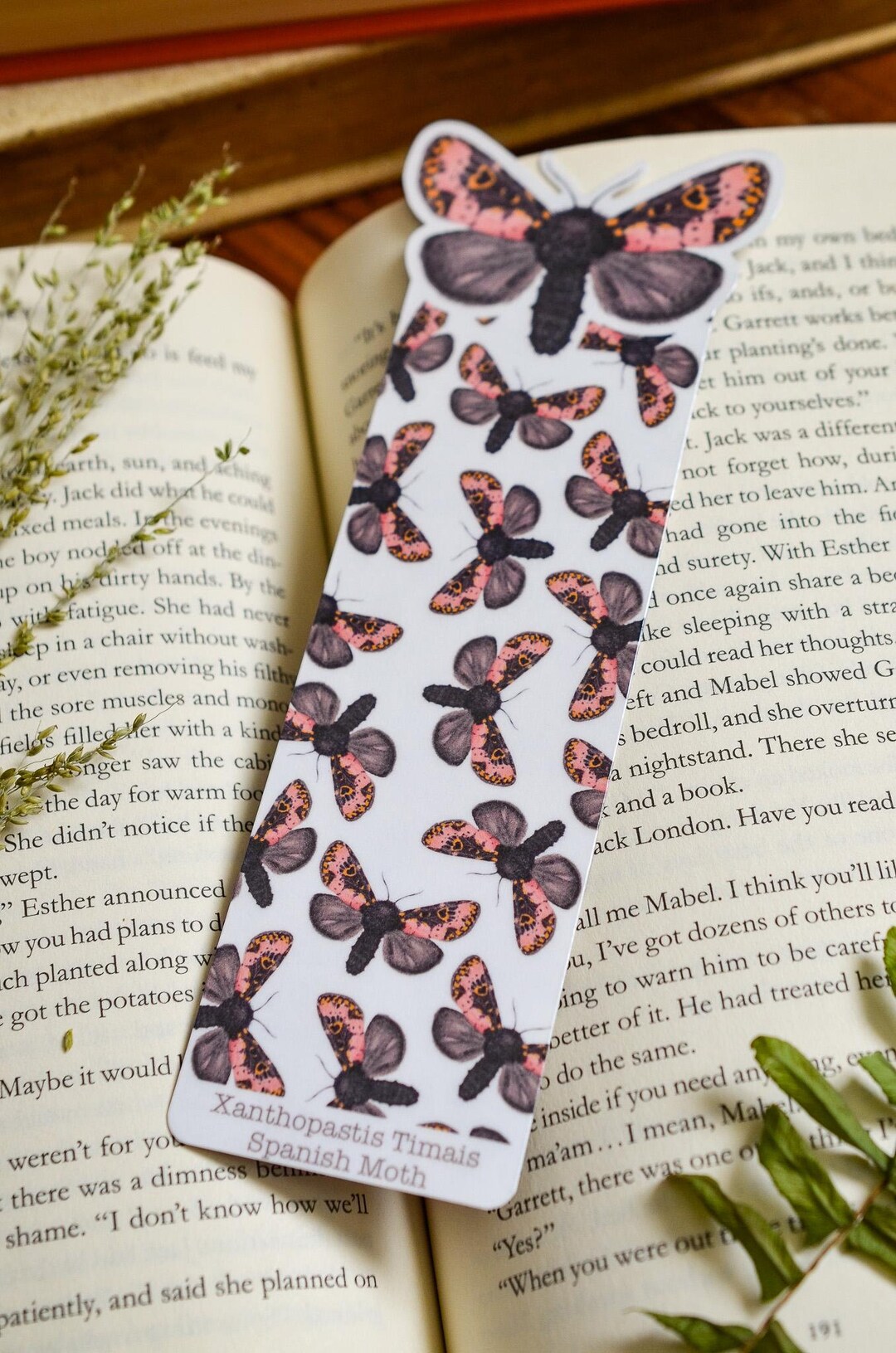 Pink Spanish Moth - Die Cut Bookmark - Book Worm Lover / Gift ...