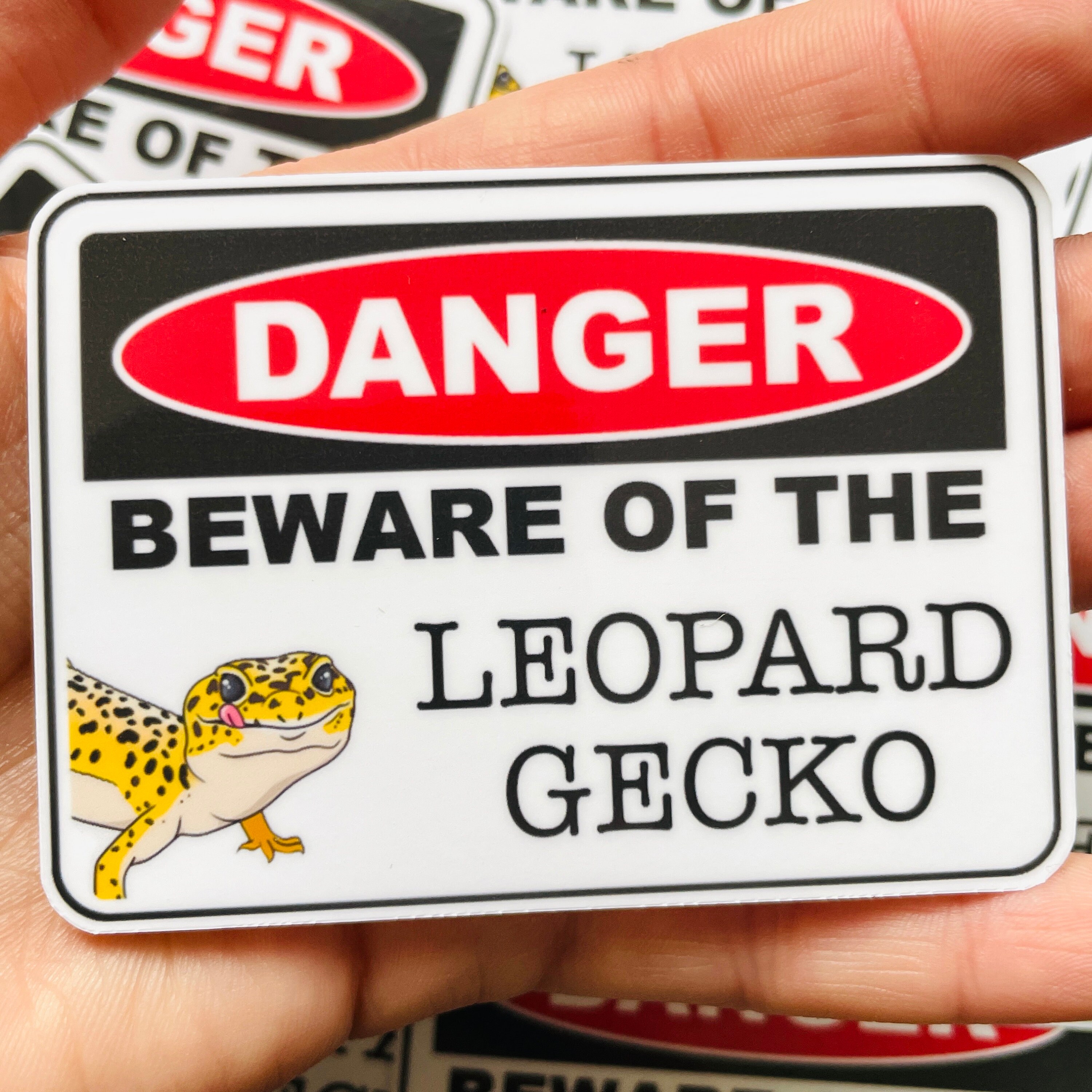 Danger Beware of the Leopard Gecko Lizard Vinyl Waterproof - Etsy