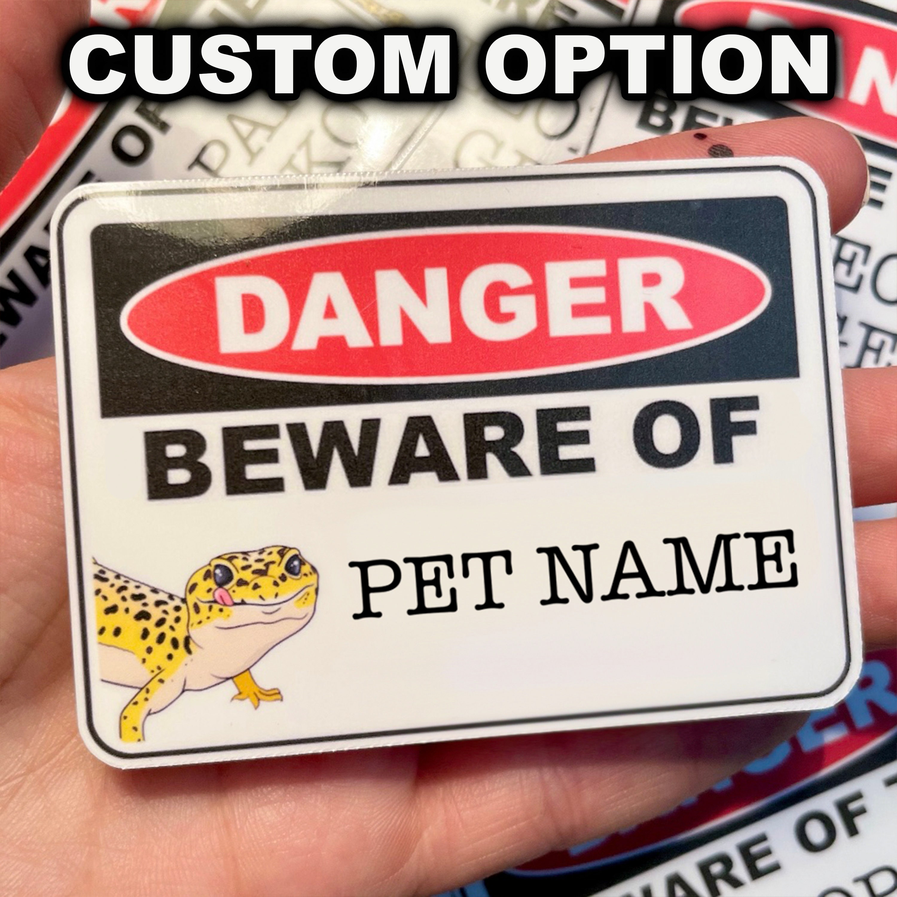 Danger Beware of the Leopard Gecko Lizard Vinyl Waterproof - Etsy