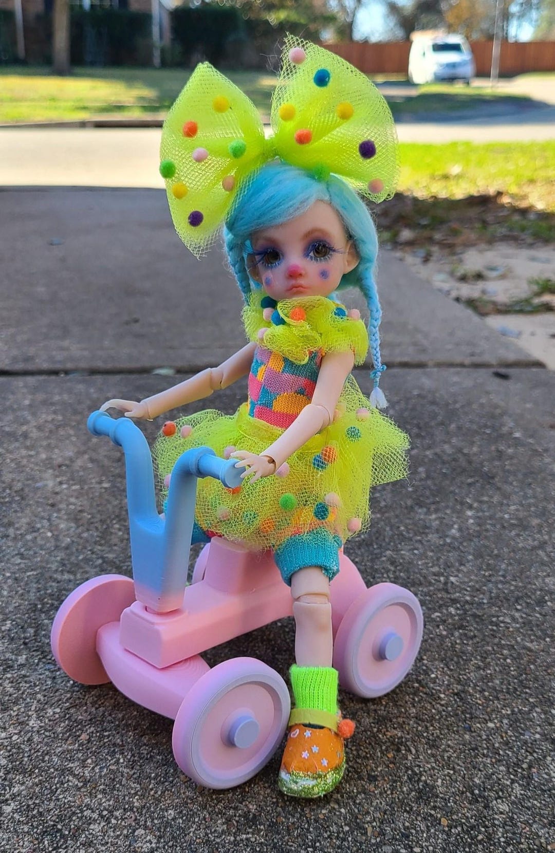 BJD, Blythe 1/6, 1/8 Scale Doll of 3d Printed Pla Retro Style Bike Toy ...