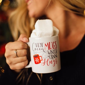 Hot Cocoa Mugs and Winter Morning Hugs Holiday Coffee Mug - Etsy