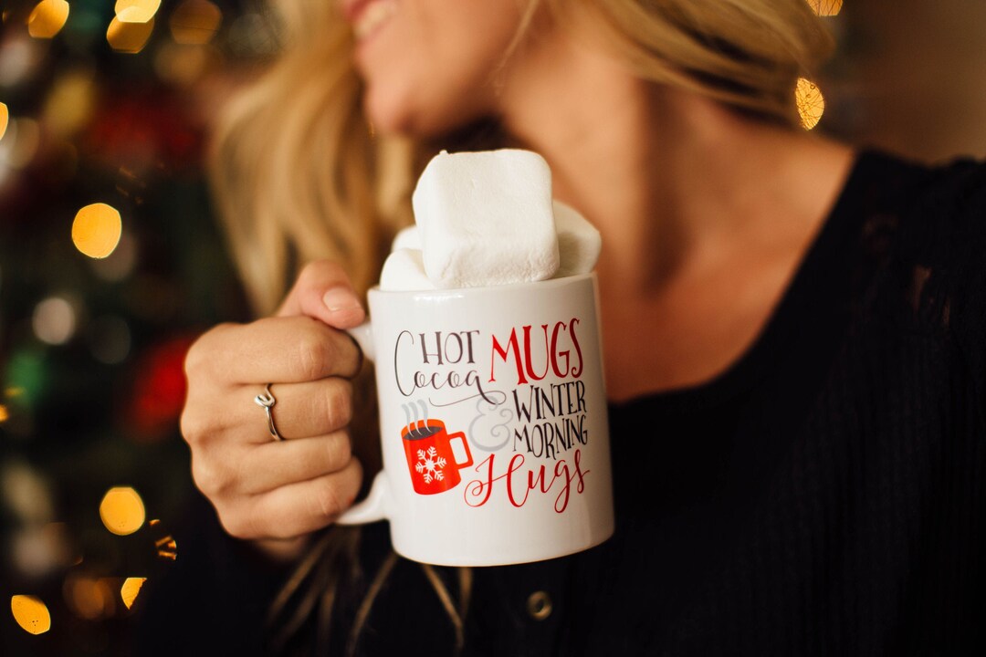 Hot Cocoa Mugs and Winter Morning Hugs Holiday Coffee Mug - Etsy