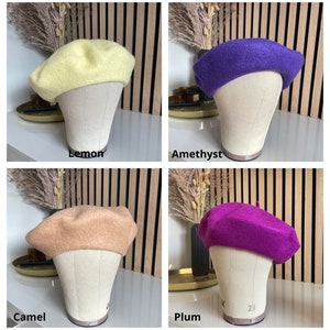 Hand Embroiderded Silk Ribbon Beret, Silk Flower Beret, Daisy Beret ...