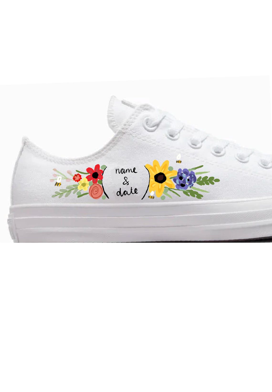 Embroidered Wildflower Vans: Custom Wedding Sneakersdiscount Shoes - Etsy