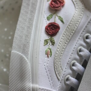 DUSTY PINK Two Rose Design, Custom Wedding Shoe, Custom Wedding Sneaker ...