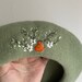 Robin Embroidered Beret Winter, Hand Stitched Beret, French Style Beret ...