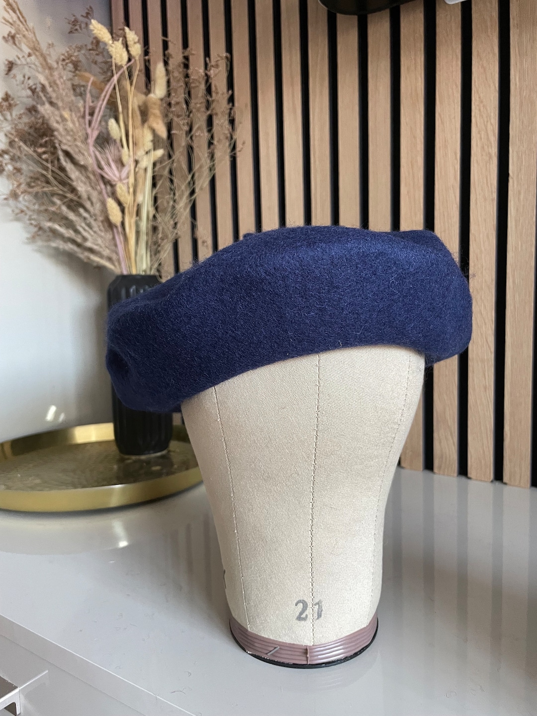 Thick Navy Blue Wool Beret, Plain Colour Wool Beret, French Style Beret ...