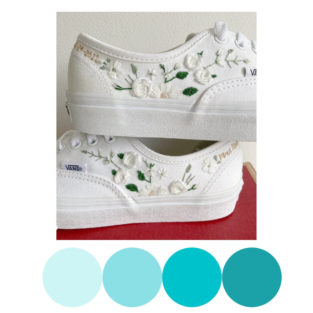 Hand Embroidered Shoe Custom Colour Embroidered Flowers - Etsy
