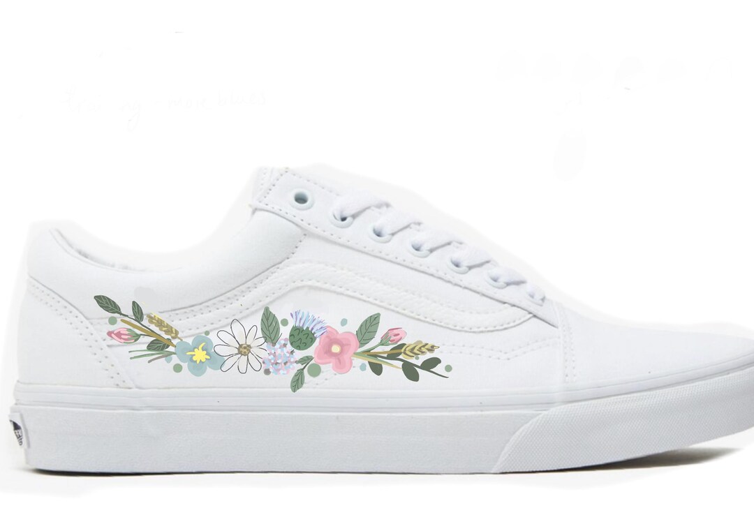 Embroidered Wildflower Vans: Custom Wedding Sneakers - Etsy
