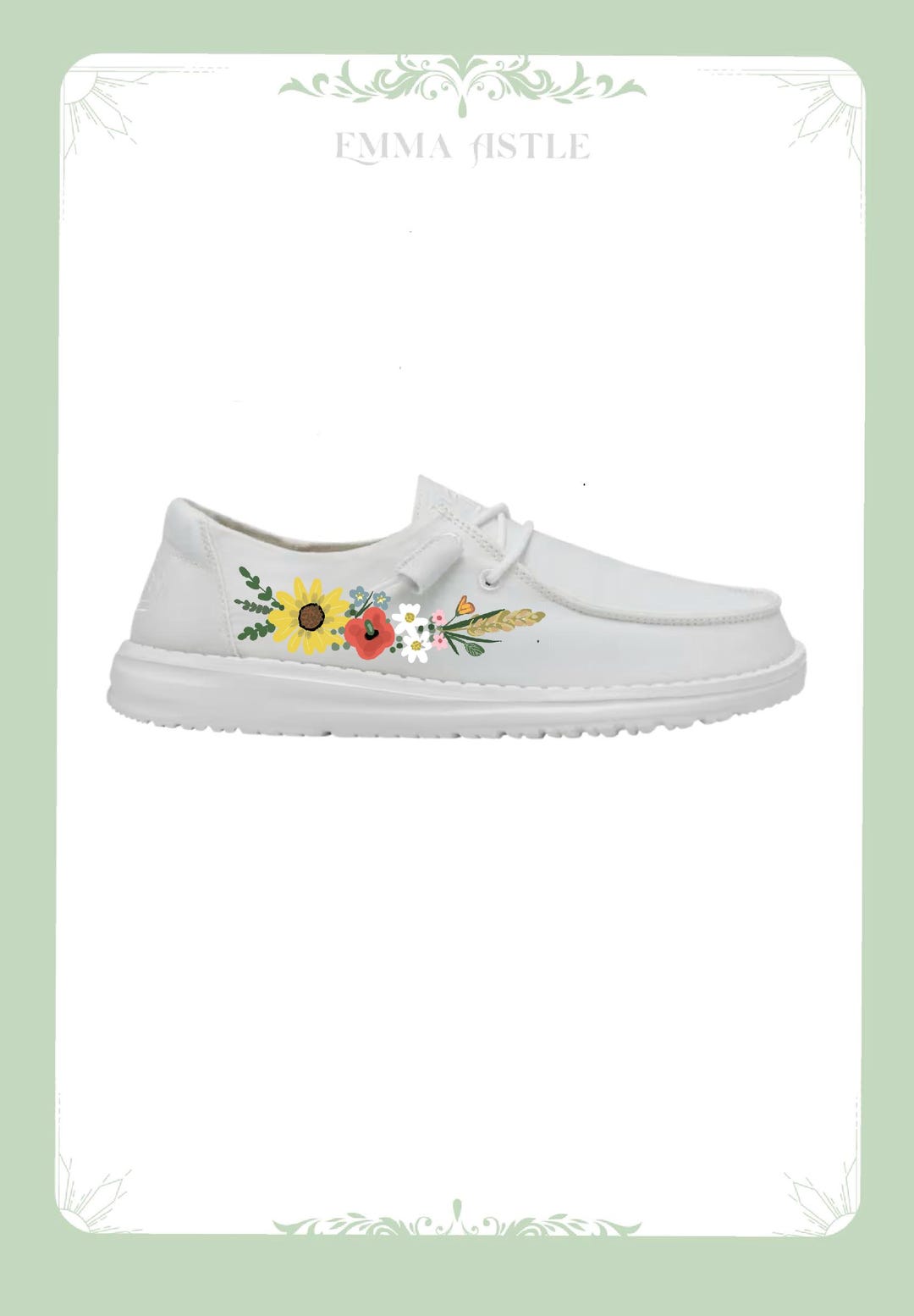 Hey Dude Wildflower Shoe, Custom Wedding Shoes, Custom Wedding Vans ...