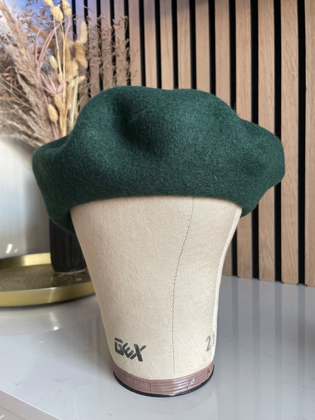 Dark Green Wool Beret, Plain French Style Beret - Etsy