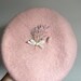 Pansy Embroidered Beret, Flower Beret, Real 100% Wool Beret, Wool Mark ...