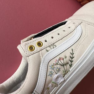 Pink and Blue Wildflower Shoe, Old Skool Vans Wedding Shoes, Custom ...