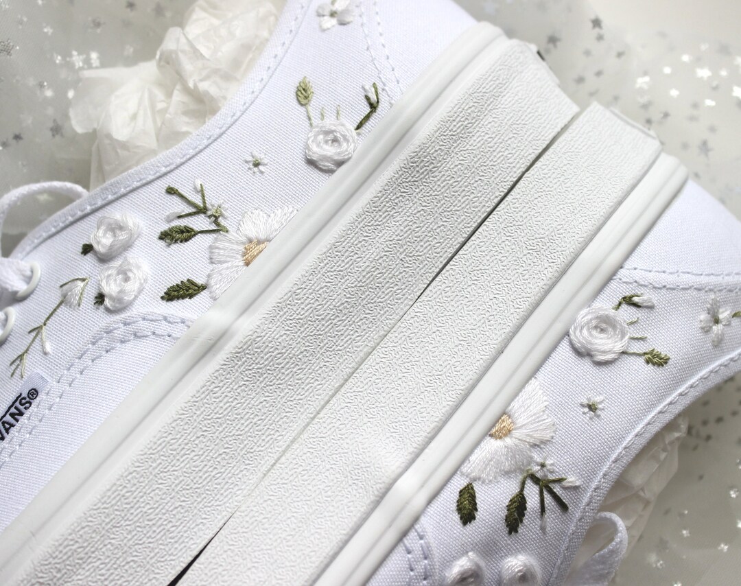 Hand Embroidered Shoe, Custom Colour, Embroidered Flowers, Custom ...