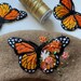Monarch Butterfly Beret, Embroiderd Butterfly Beret, Hand Embroidered ...