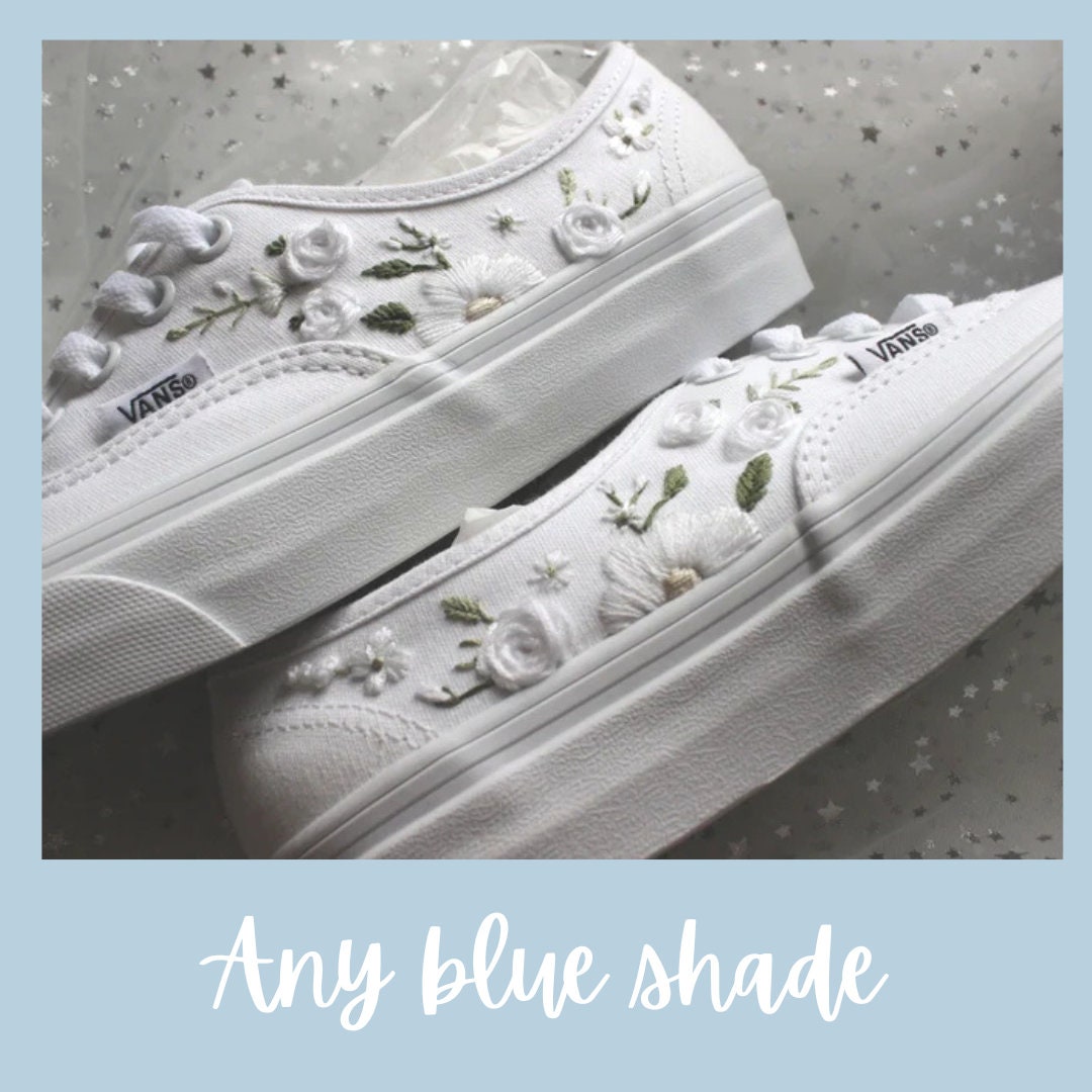 Hand Embroidered Shoe, Custom Colour, Embroidered Flowers, Custom ...