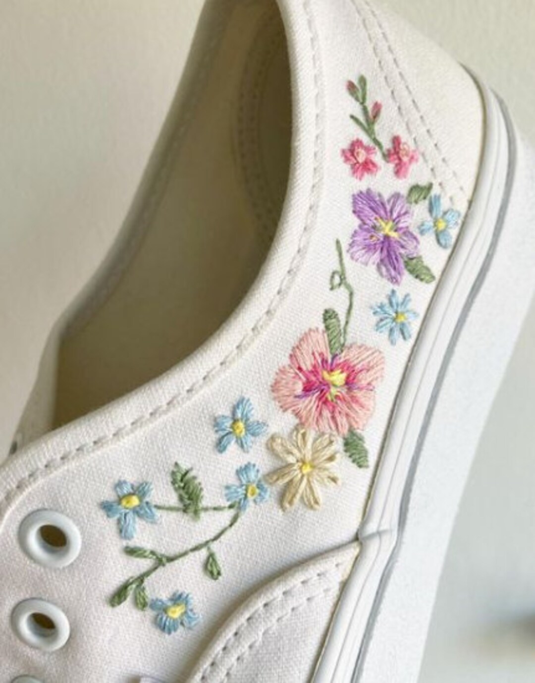 Custom Wedding Shoe, Custom Wedding Sneaker, Hand Embroidered Shoes ...
