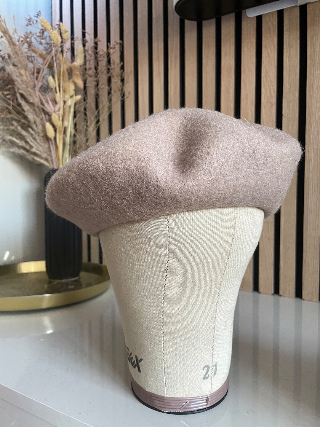 Thick Light Taupe Wool Beret, Plain Colour Wool Beret, French Style ...