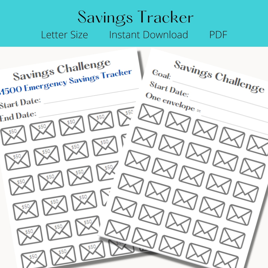 Envelope Savings Tracker, Money Saving Chart, Printable Envelope ...