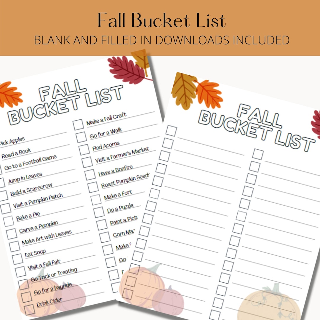 Editable Kid's Fall Bucket List, Customizable Family Fall Bucket List, Autumn Ideas, Things to ...