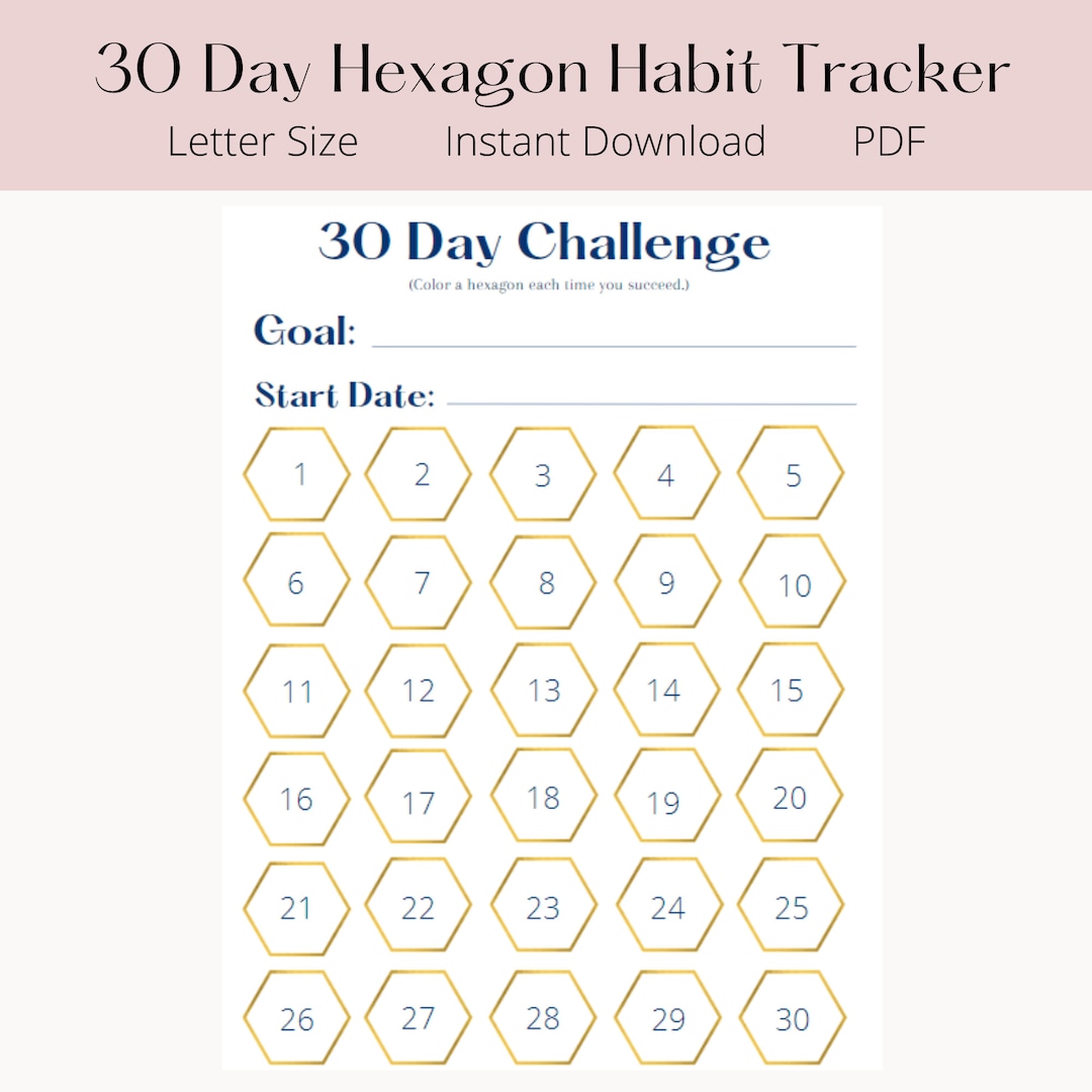 30 Day Habit Tracker, Activity Chart, Printable Progress Tracker ...
