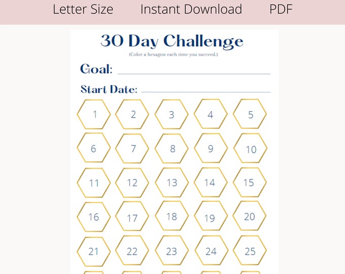 30 Day Habit Tracker, Activity Chart, Printable Progress Tracker ...
