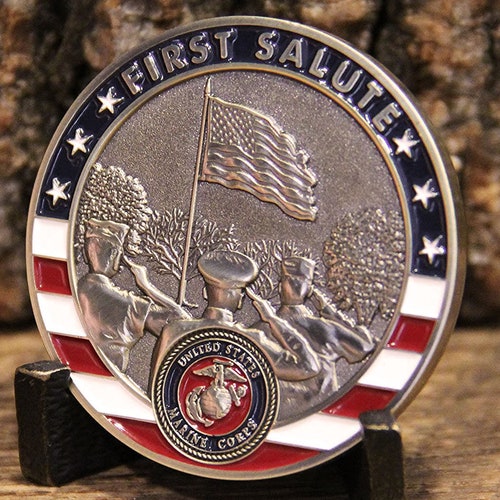 Marine Corps First Salute Challenge Coin USMC - Etsy