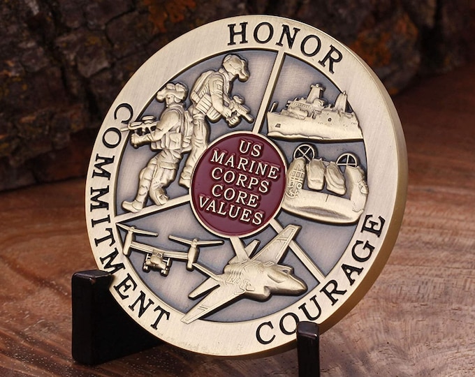 USMC Core Values Challenge Coin - Etsy