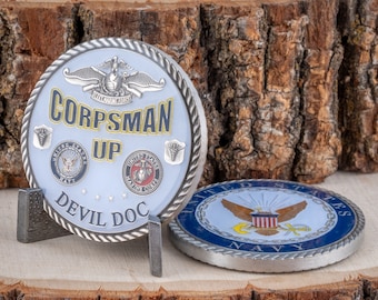 US Navy Corpsman US Marines devil Doc Commemorative Challenge Coin 2 ...