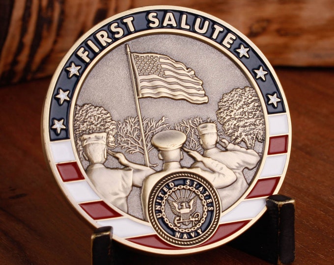 United States Navy First Salute Challenge Coin - Etsy