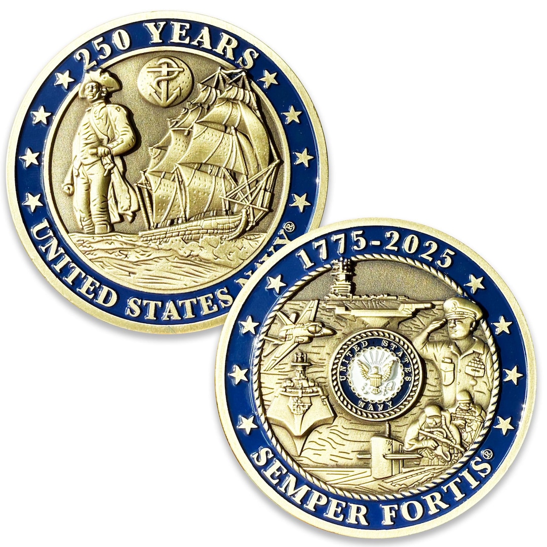 U.S. Navy 250th Anniversary Challenge Coin - Etsy