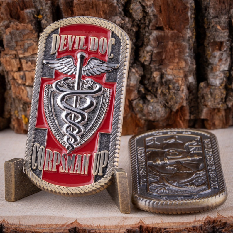 Navy Corpsman up Challenge Coin (dog Tag Shape) - Etsy