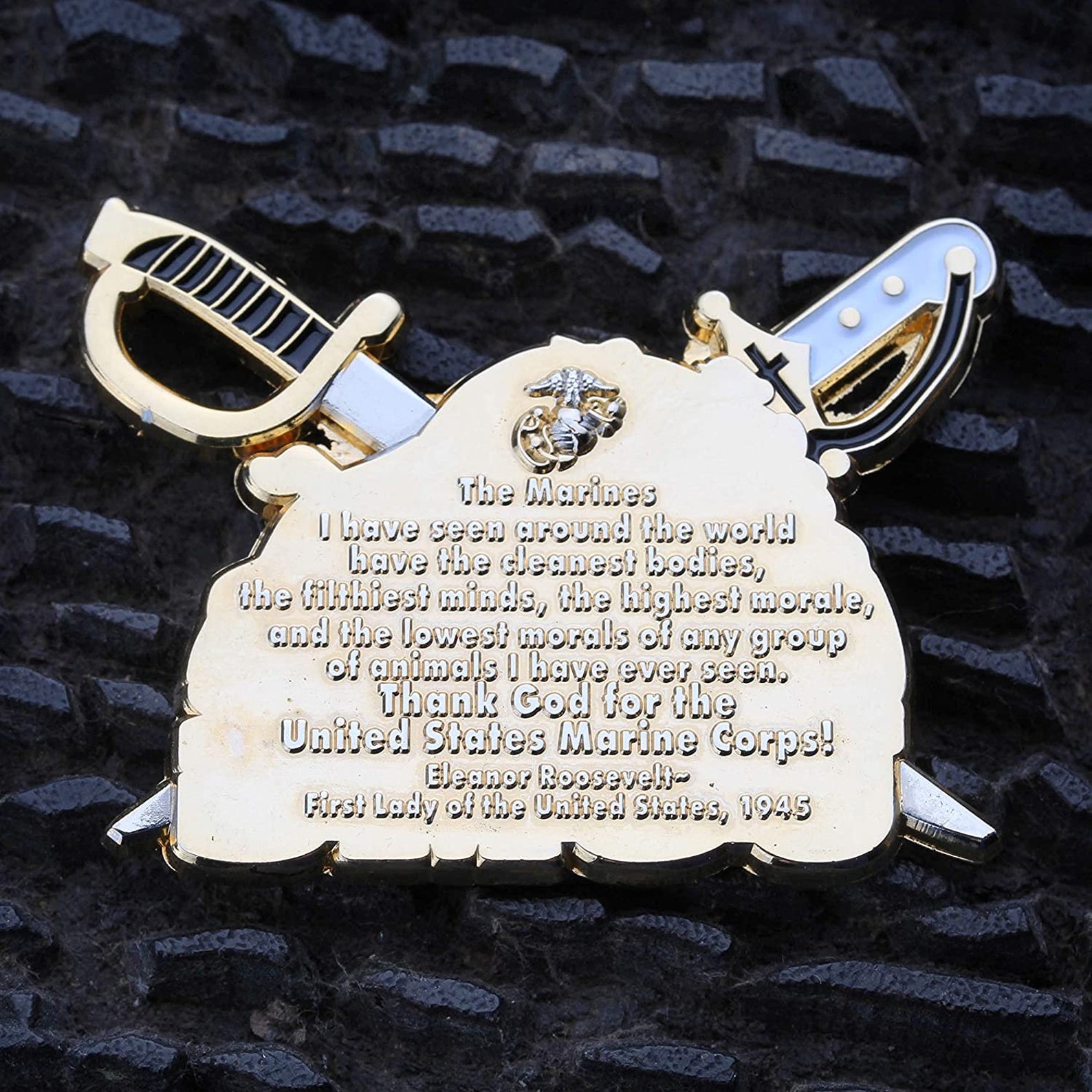 USMC Mascot Crossed Swords Officially Licensed Challenge Coin - Etsy