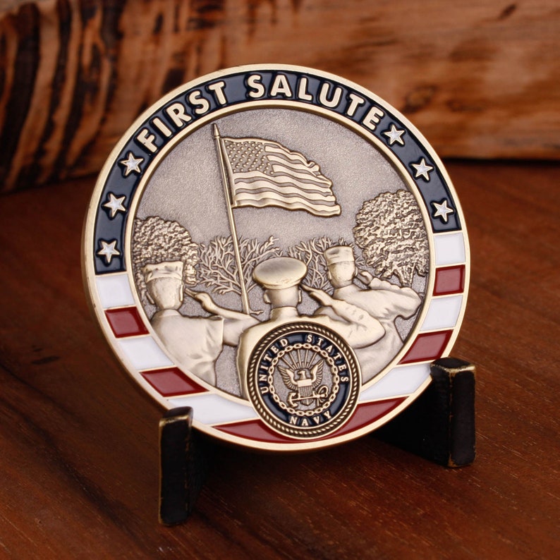 United States Navy First Salute Challenge Coin - Etsy