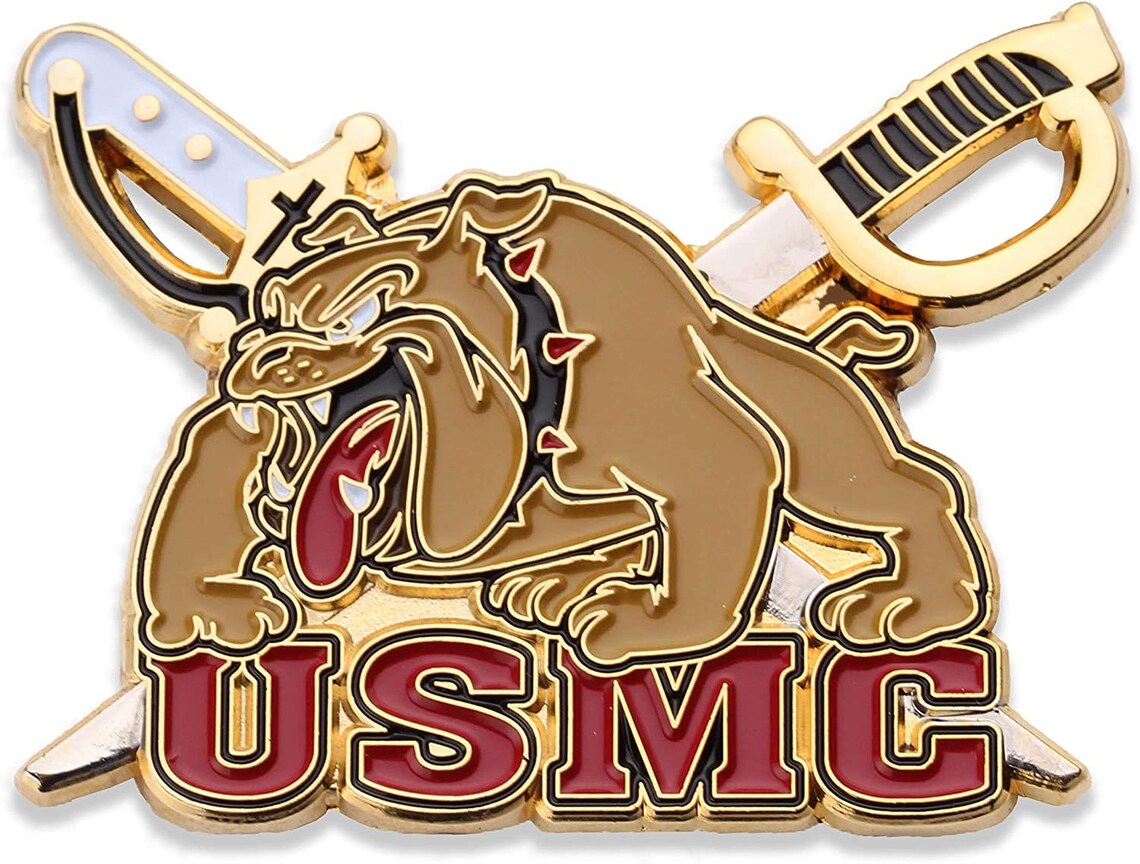 USMC Mascot Crossed Swords Officially Licensed Challenge Coin | Etsy