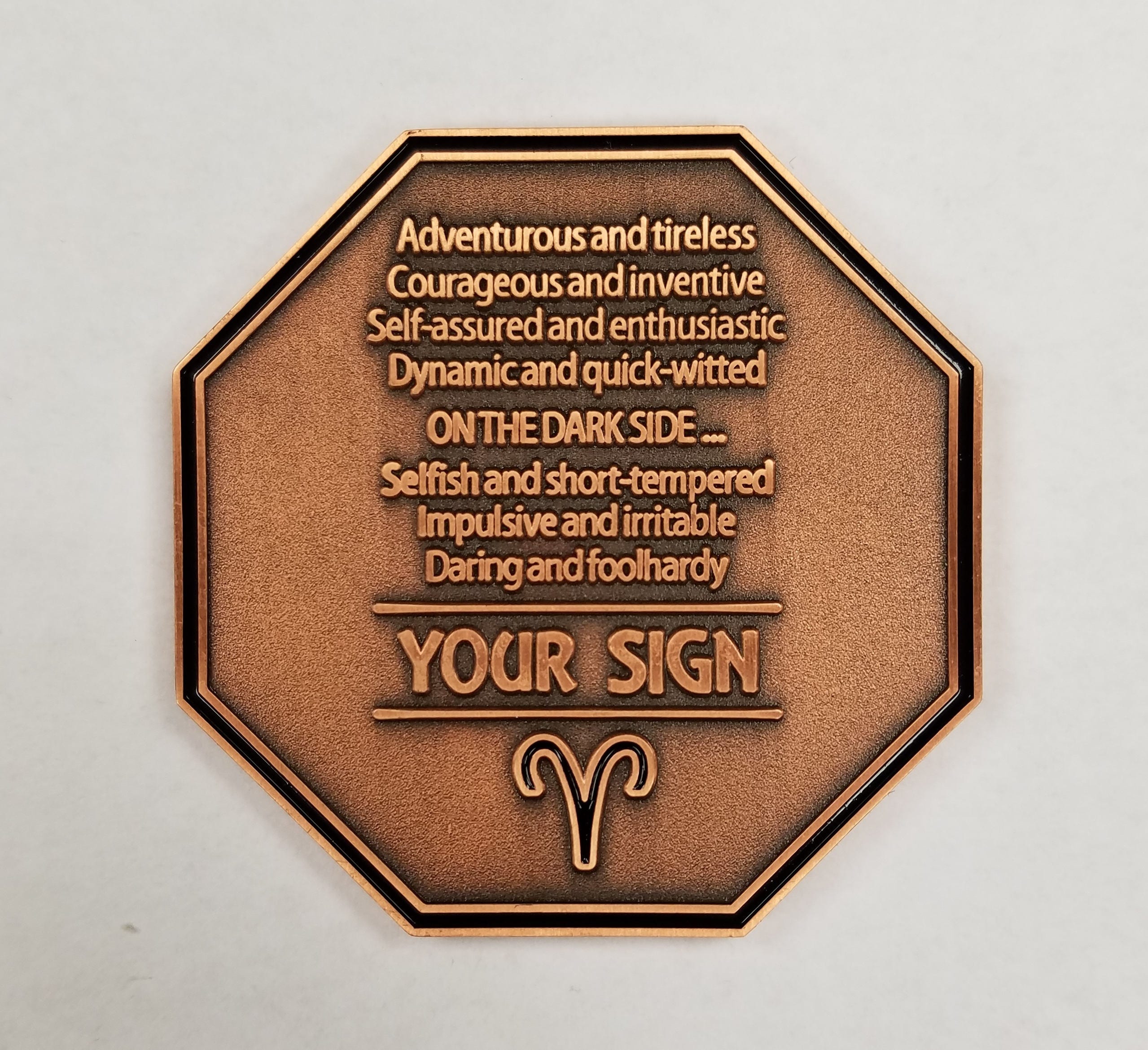 ARIES Zodiac Astrological Coin Antique Copper Finish | Etsy