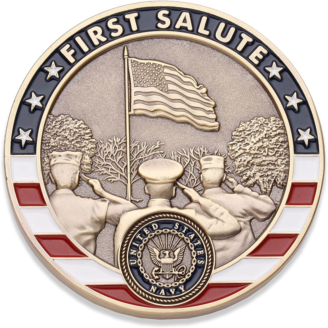 United States Navy First Salute Challenge Coin - Etsy