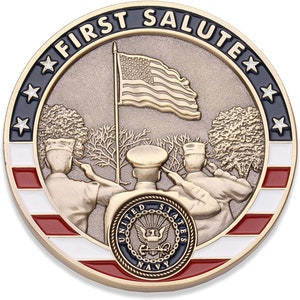 United States Navy First Salute Challenge Coin - Etsy
