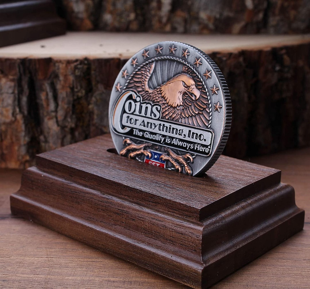 Wooden Challenge Coin Stand - Etsy