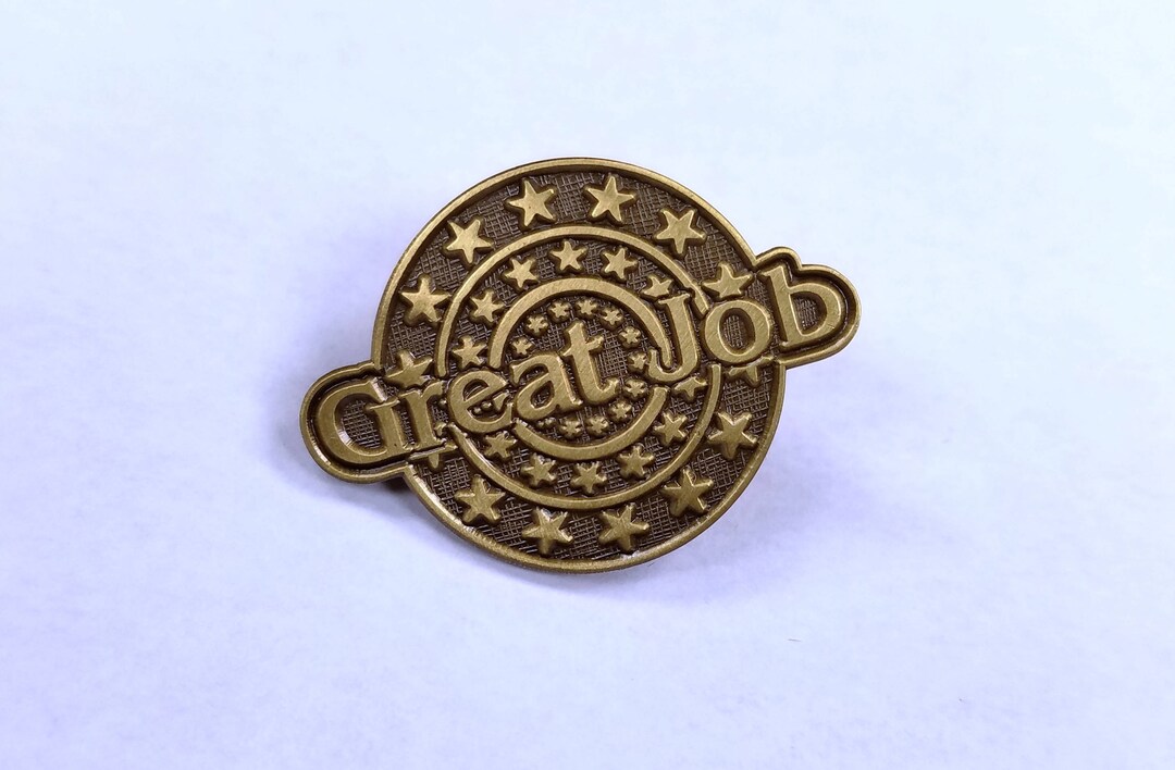 Great Job! Lapel Pin Antique Brass - Etsy