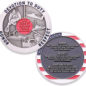 U.S. Coast Guard Core Values Challenge Coins - Etsy