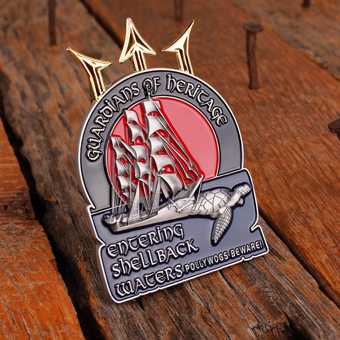 Navy Shellback Challenge Coin Odd Shaped | Etsy