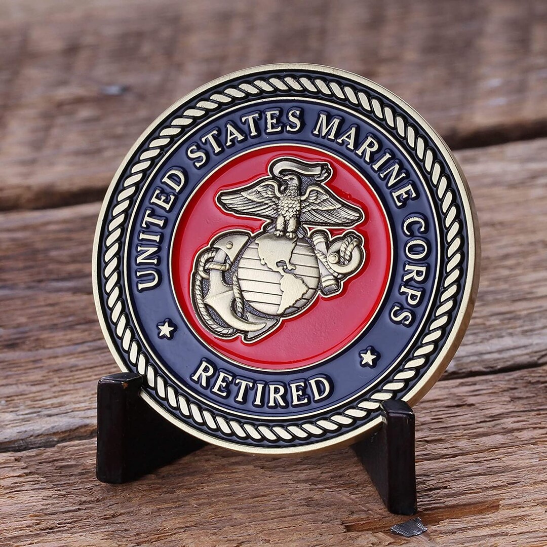 Marine Corps Retired Service Coin - Etsy