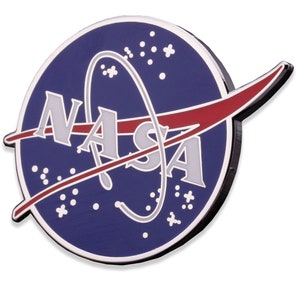 NASA Logo Enamel Lapel / Hat Pin, Shiny Silver, Size 1.2 or 1.5 Inch - Etsy